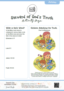 Steward of God's Truth - Kids Activity Sheets - Stewardship